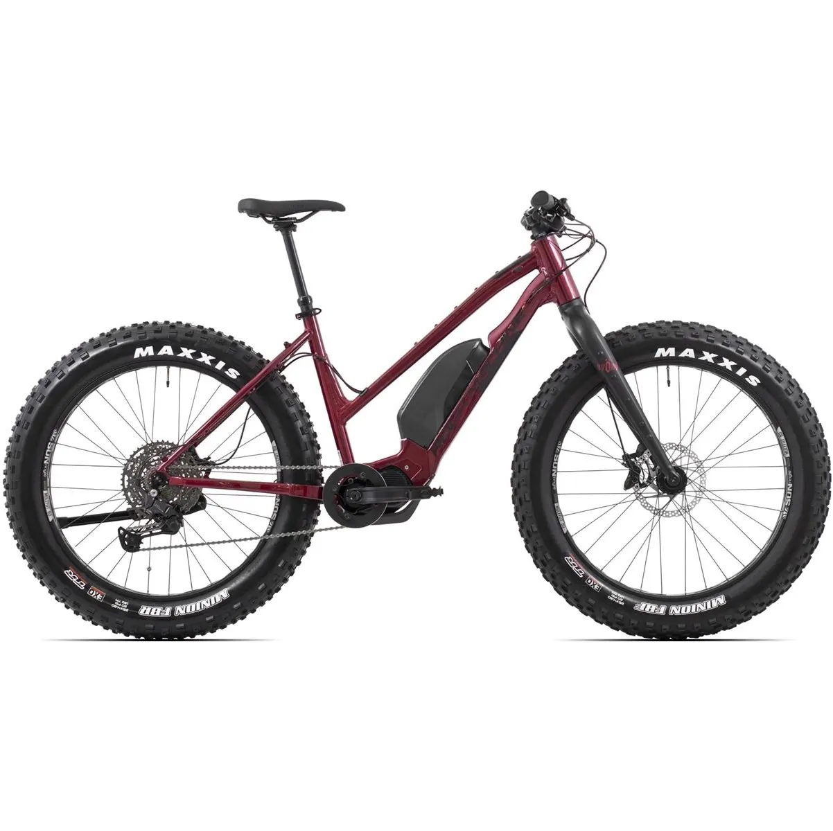 El-Fatbike Rock Machine Vyöry e70 S Easy Entry Dark Crimson - Elcykel ...