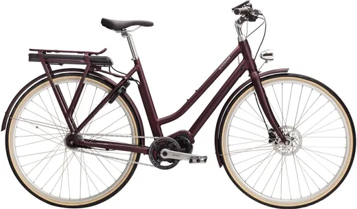 Monark Karla STePS 7-växlad matt bordeaux - Elcykel mittmotor - Elcykel
