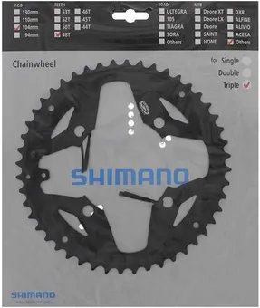 Drev Shimano FC-M391/430 för kedjeskydd 104 bcd 9 växlar 48T svart - Drev för Vätternrundan ...