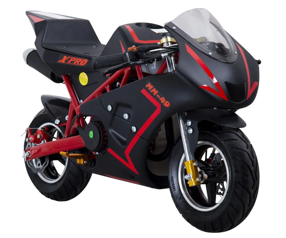 X-Pro Mini-Moped MM49 Minimoto black/red - Minimoped - Moped - Fordon